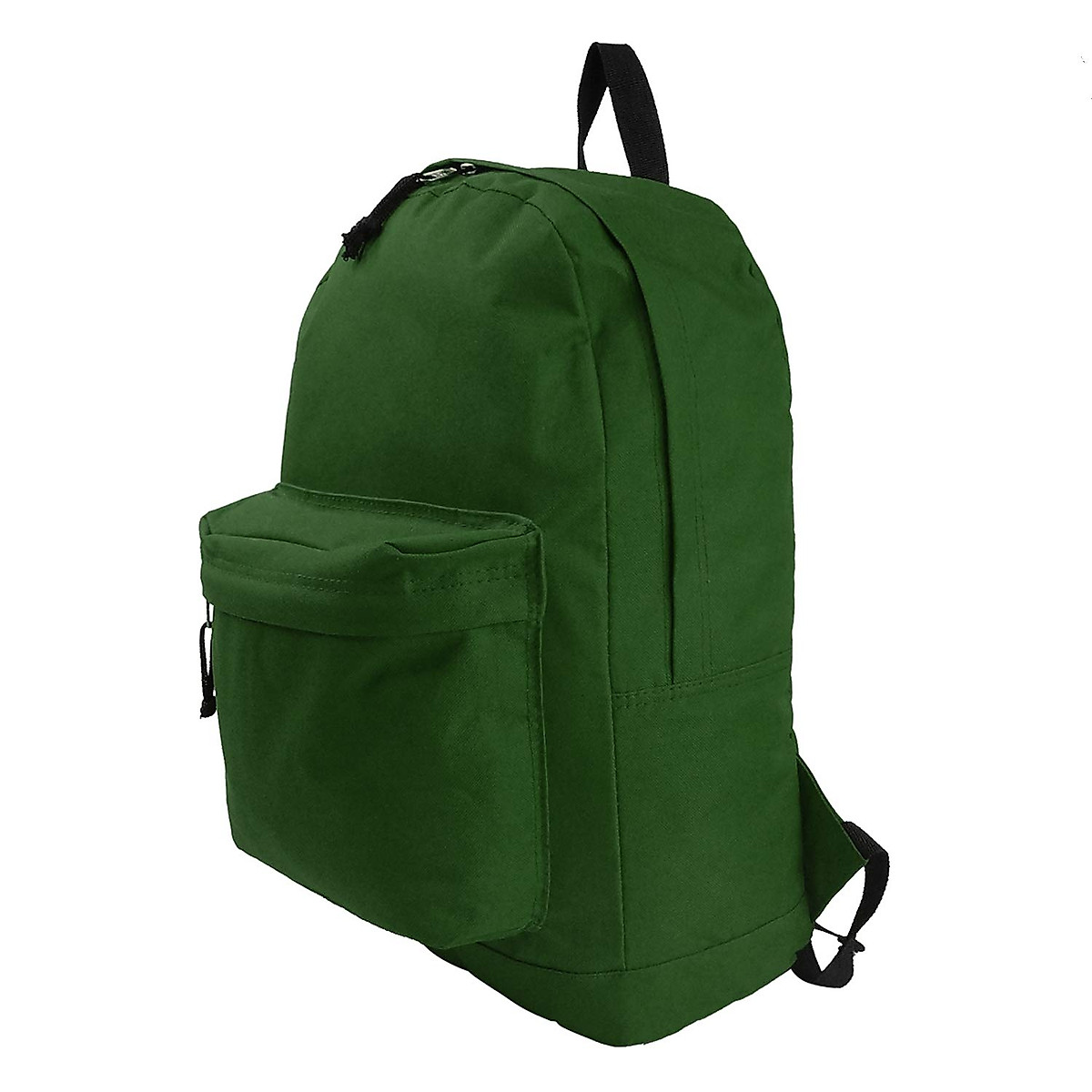 K-Cliffs Basic Backpack Classic Simple School Book Bag Student Daily Daypack 18 Inch (Green)