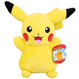 Pokemon 12" Large Pikachu Plush - Officially Licensed - Generation One Figure - Authentic Soft Stuffed Animal Toy - Valentine's Day & Easter Basket Stuffer Gift for Kids, Boys, Girls - 2+