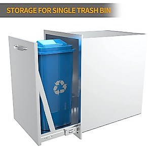 OUKIDR Built-in Single Trash Drawer Stainless Steel Outdoor Kitchen Trash Drawer Storage One Trash Bin for Outdoor Kitchen BBQ Island,14" W X 27" H X 20" D