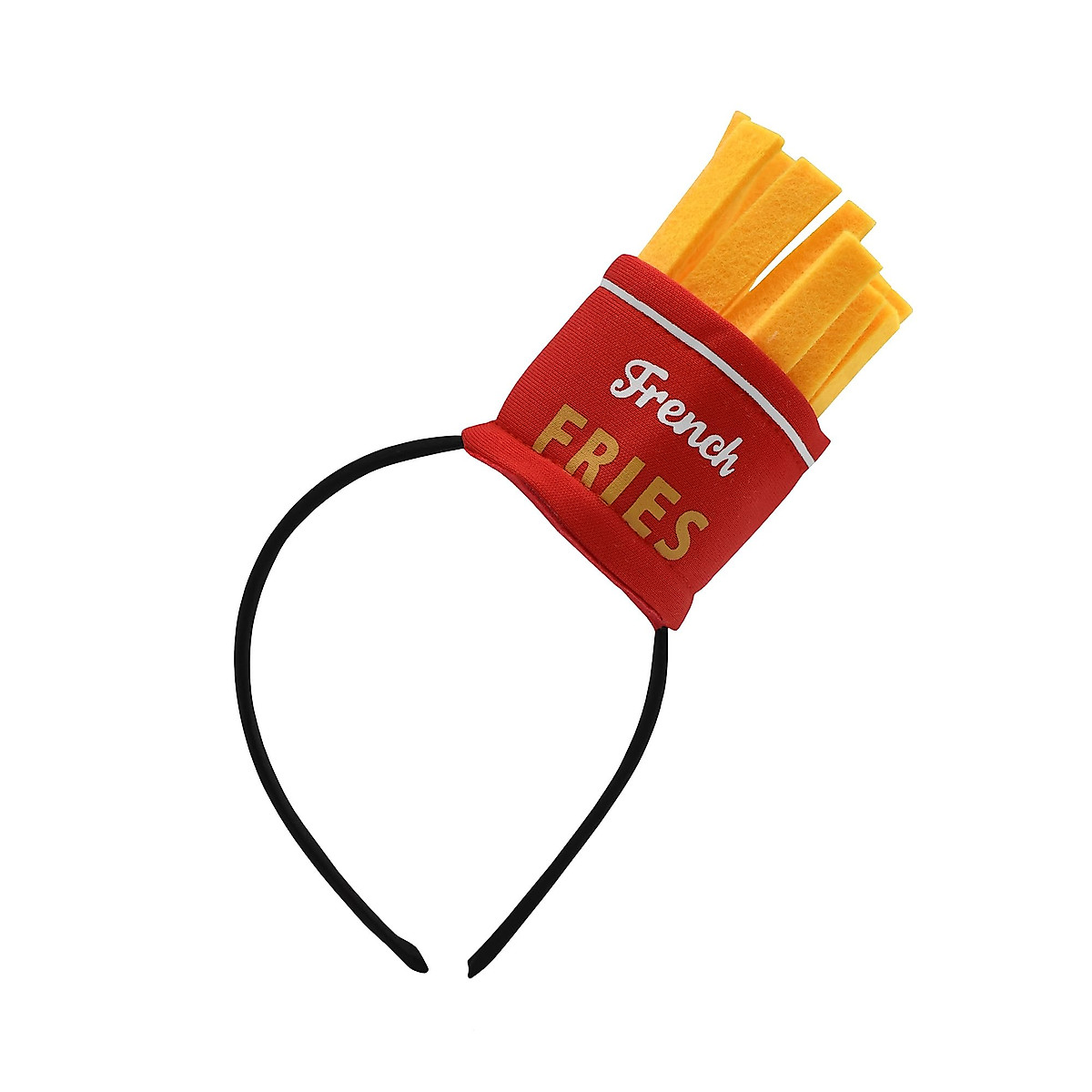 Nicky Bigs Novelties Mini French Fry Hat, Novelty Food Vendor Costume Accessory, French Fries Headband Accessory for Adults Red/Yellow