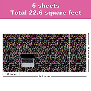 EWES Christmas Wrapping Paper Set 5 Rolls sheets 17x40 Inch Thick Black Pink For Gift Wrap Bundle Plaid Santa Claus Tree Funny Cute Kids Girls Boys Fun