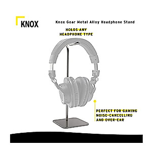Knox Gear Metal Alloy Headphone Stand Compatible with All Headphones Including Gaming, Over-Ear, and Noise Cancelling headsets