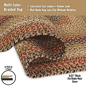 Homespice 20x30” Multi Color Oval Braided Rug. Kingston Brown and White Jute Oval Rug. Uses- Entryway Rugs, Kitchen Rugs, Bathroom Rugs. Reversible, Rustic, Country, Primitive, Farmhouse Decor Rug