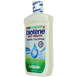 Biotene Dry Mouth Gentle Oral Rinse Soothing Moisturization, Mild Mint, 16 fl oz (Pack of 2)