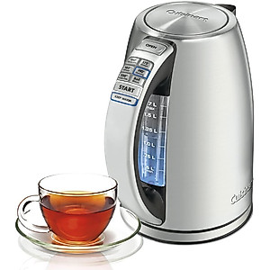 Cuisinart 1.7-Liter Stainless Steel Cordless Electric Kettle with 6 Preset Temperatures & DCG-20BKN Coffee Grinder1, Blade Grinder, BLACK