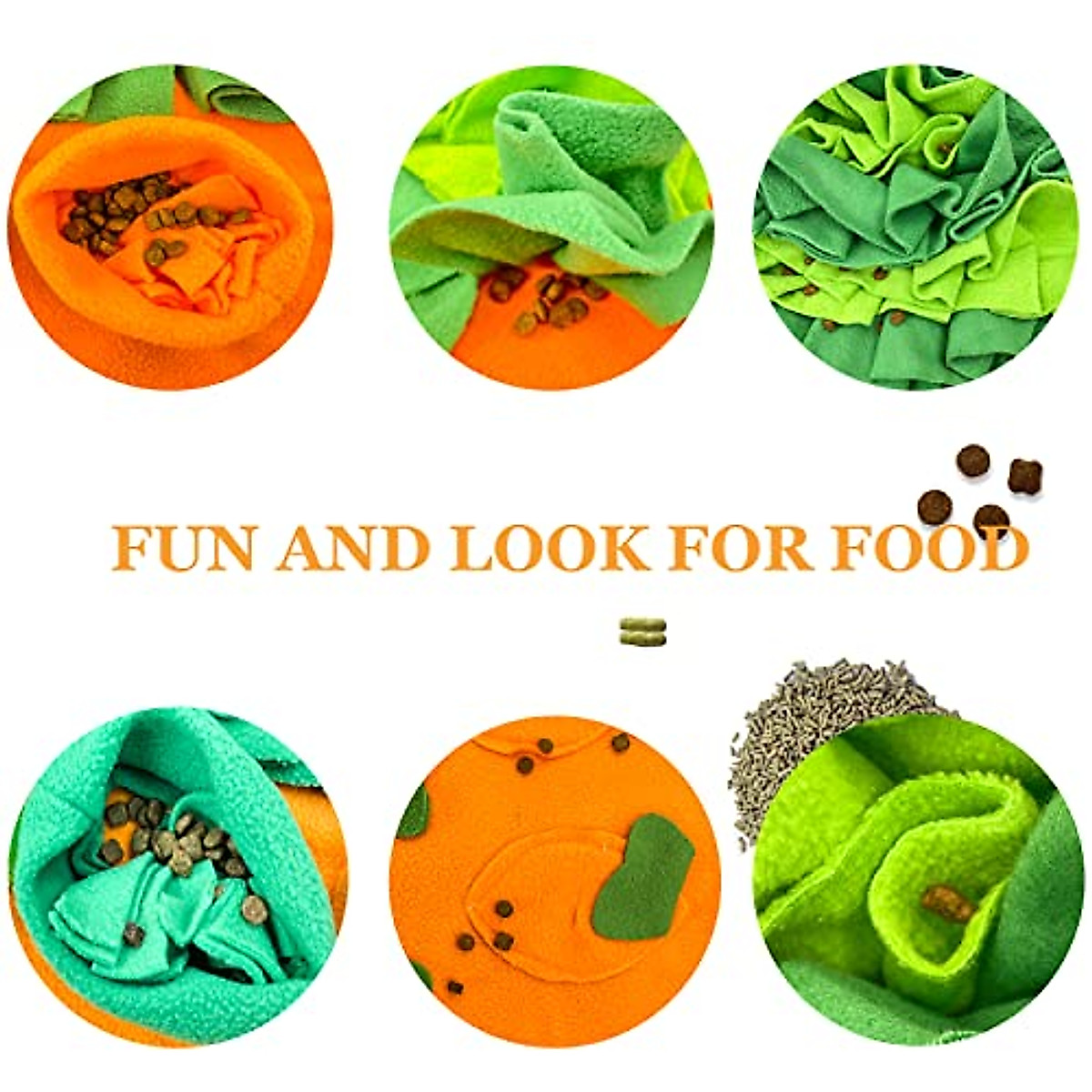 HERCOCCI 30" x 16" Large Rabbit Foraging Mat Toys with Fixing Handle, Washable Polar Fleece Feeding Mat Fun Game Interaction Treat Dispenser for Rabbit Bunny Guinea Pigs Chinchillas Ferrets