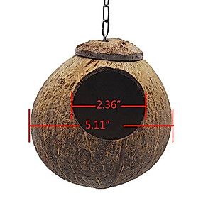 Natural Coconut Hideaway Parrot Birds Toys Decorative Bird Nest Cage House for Pet Parrot Budgies Parakeet Cockatiels Conure Canary Finch Pigeon Cage Hamster Rat (Nest Cage Only)