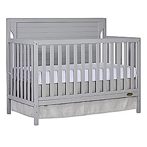 Dream On Me Cape Cod 5-in-1 Convertible Crib in Pebble Grey, Greenguard Gold Certified , 50x30x44 Inch (Pack of 1)