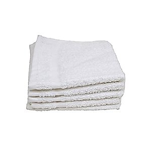Hotel Basics AX03100 Wash Cloth 1.00 lb, Poly-Cotton, 12" x 12", White, Pack of 12