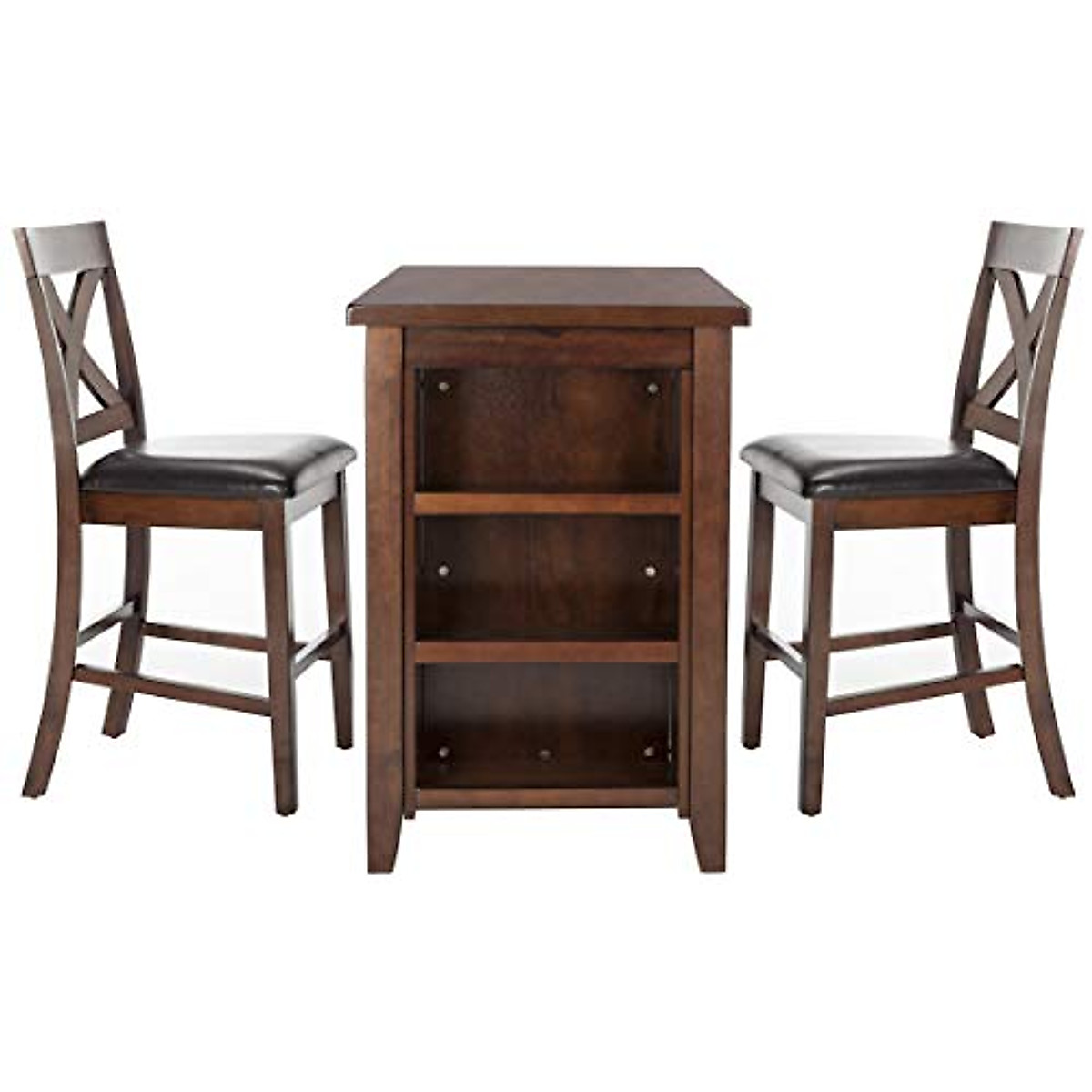 Safavieh Home Collection Everest 3 Piece Pub Set Mahogany and Black