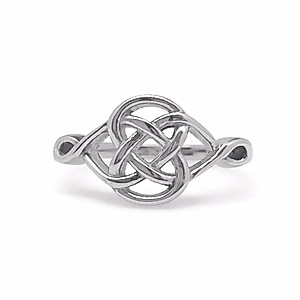 Loralyn Designs Celtic Love Knot Stainless Steel Irish Ring Womens