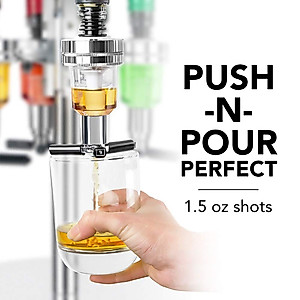 Final Touch 4 Bottle LED Illuminated Rotating Liquor Dispenser/Bar Caddy (FTA1815)