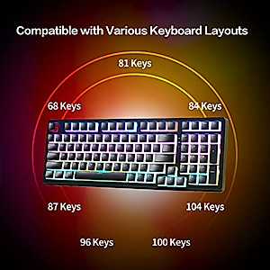 GEAKAP Pudding Keycaps Custom 130 Keys Set - Double Shot PBT PC Material OEM Profile - Compatible with 60% 65% 75% 96% Percent, 61 68 84 87 Keys Mechanical Gaming Keyboard Keycaps(Black)