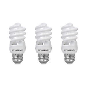 SYLVANIA CFL T2 Twist Light Bulb, 60W Equivalent, Efficient 13W, 800 Lumens, 6500K, Daylight - 3 Pack (26378)