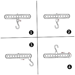 Magic Clothes Hangers,Wardrobe Hangers Multi Functional Closet Hangers Rotate Anti-Skid Folding Hanger for Dormitory, Bedroom, Bathroom 8PCS Clothes Hangers