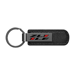 iPick Image for Honda Pilot Gunmetal Black Metal Plate PU Leather Strap Key Chain Keychain, Official Licensed