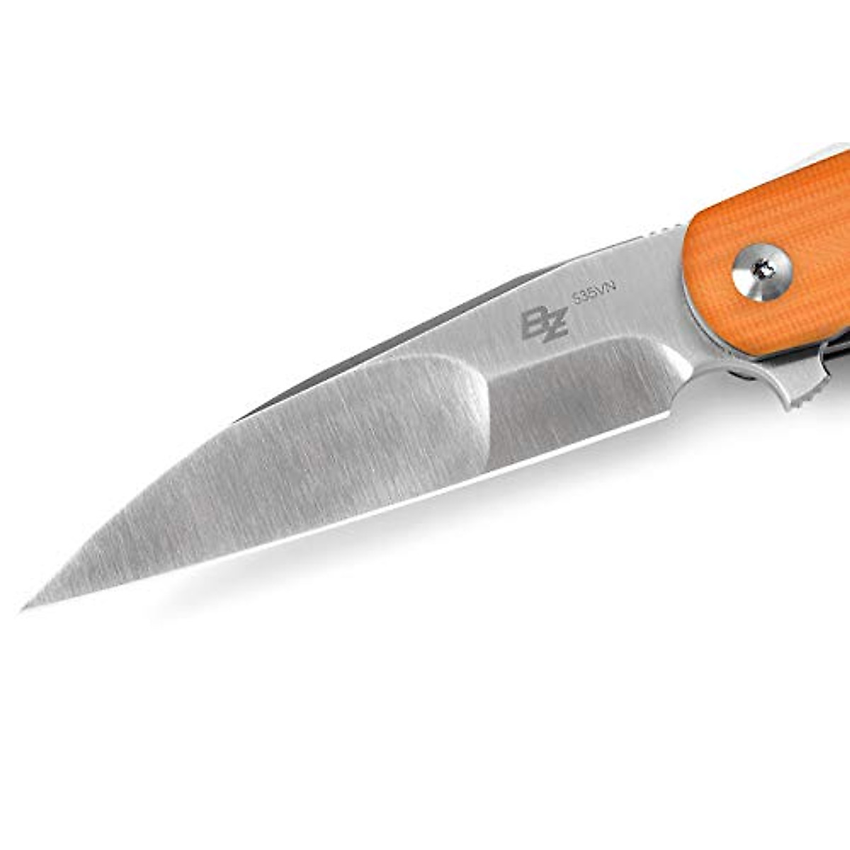 DROP + Brad Zinker Dogtooth Liner Lock Folding Pocket Knife, Orange g10 / Satin