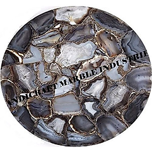 Natural Brown Agate Stone Side & Corner Table Top, Brown Agate Stone Coffee & Centre Table Top, Brown Agate Stone Round Dining Table Top Counter Top, Piece Of Conversation, Family HeirLoom