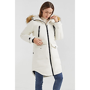 Orolay Women's Thickened Down Jacket Winter Warm Down Coat Beige