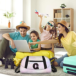 Personalized Gym Bag for Girls Teens, Custom Dance Bag Overnight Small Duffel Bag Carry On Weekend Sports Travel Bag for School Practice Gymnastics Ballet, Gradient Star Spots-Q