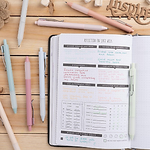 BLIEVE - Pastel Colored Gel Pens With Cool Matte Finish, Aesthetic and Cute Pens With Smooth Writing For Journaling And Bible Note Taking No Bleed Through, Cute School Supplies 8 Pack