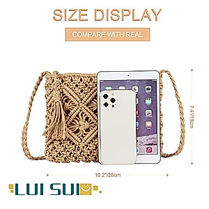 LUI SUI Women’s Handwoven Crossbody Purse Summer Beach Clutch Purses Woven Handmade Shoulder Handbag