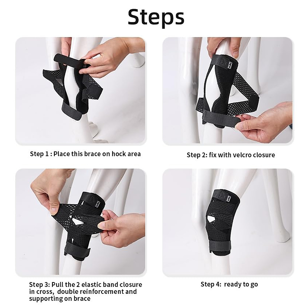 (S/M) Canine Hock Brace for Rear Legs with Dual Metal Strips,Dog Leg Brace for Fornt and Back Leg, Joint Warps Strong Support Help for Hind Leg Injuries Sprains Arthritis Torn ACL(1Pair)
