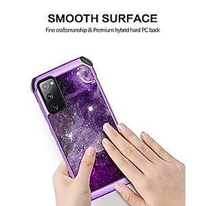 BENTOBEN Samsung S20 FE Case, Galaxy S20 FE Case, Glow in The Dark Dual Layer Hybrid Hard PC Soft TPU Rubber Rugged Anti-Slip Shockproof Protective Cases for Samsung Galaxy S20 FE 4G/5G, Nebula