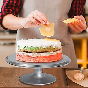 Uten Cake Stand 12 Inches Aluminium Cake, Cake Turntable, Cake spinner, Decorating Display Standble, Easy to use Revolving, Made of Aluminium Alloy material of Food Grade, 7.5'' Base, Polish Plate