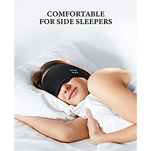 Sleep Headphones Sleep Mask Headphones, Wireless Eye Mask, Adjustable&Washable Music Travel Sleeping Headset with Built-in Speakers Microphone Hands-Free for Air Travel,Siesta and Sleeping