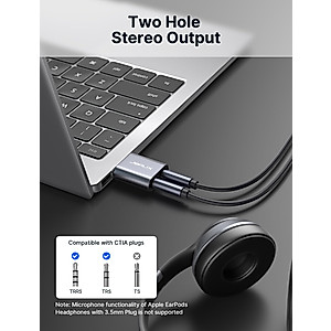 USB Audio Adapter, JSAUX USB to Audio Jack Sound Card Adapter with 3.5mm TRRS Headphone and Microphone External USB Sound Card Compatible with Laptop, Desktops, Windows, MAC, Linux, PC, PS5, PS4