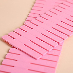 NewFerU Drawer Organizer Grid Dividers X 40, Adjustable Plastic Diy Partition Separators, Storage Box Tidy Inserts for Underwear Sock Bra Tie Scarf Tshirt Ornament Makeup Kitchen Cutlery (Pink)