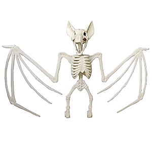 Halloween Animal Skeleton,Horrible Bat Skeleton Simulation Bat Model Vivid Bat Bone Movable Jaws for Halloween Decoration (2 Pack)