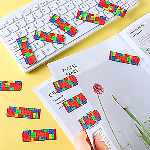 32 Pcs Magnetic Bookmark, Funny Building Block Magnetic Bookmark for Kids, Boys Brick Page Book Marker Clip for Teacher, Double Sided Book Accessories Bookmarks for Book Lovers