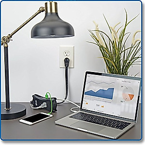 Tripp Lite 3 Outlet Portable Surge Protector Power Strip, 18in Cord, 2 USB, & $25,000 INSURANCE (TRAVELER3USB) Black