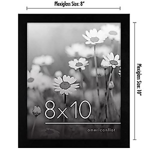 Americanflat 8x10 Picture Frame - 6 Piece Gallery Wall Frame Set in Black - Composite Wood with Polished Plexiglass - Horizontal and Vertical Formats for Wall and Tabletop