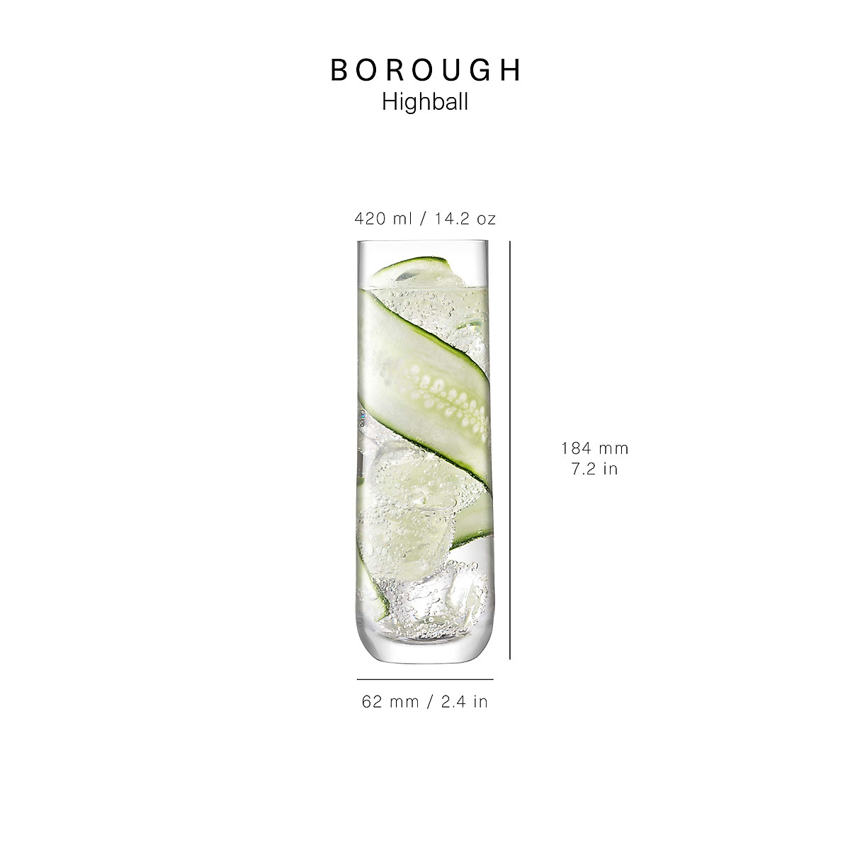 LSA Interntional Borough Highball 420ml Clear x 4