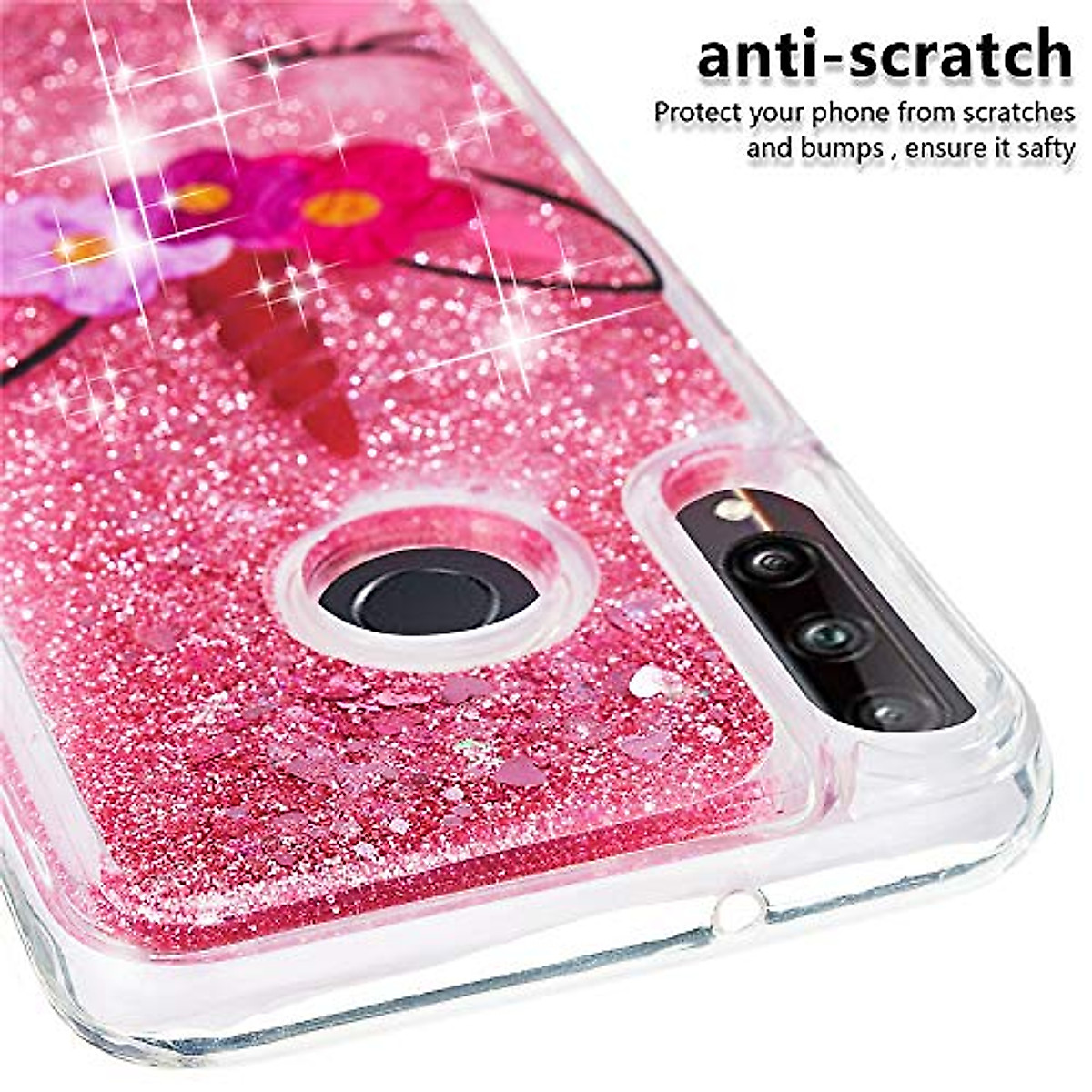 ISADENSER Huawei P40 Lite e Case Huawei Y7P 2020 Case Clear TPU Glitter Stylish With 3D Love Quicksand Shiny Flowing Liquid Litetective Cover Compatible with Huawei P40 Lite e / 7P Sleeping Unicorn XY
