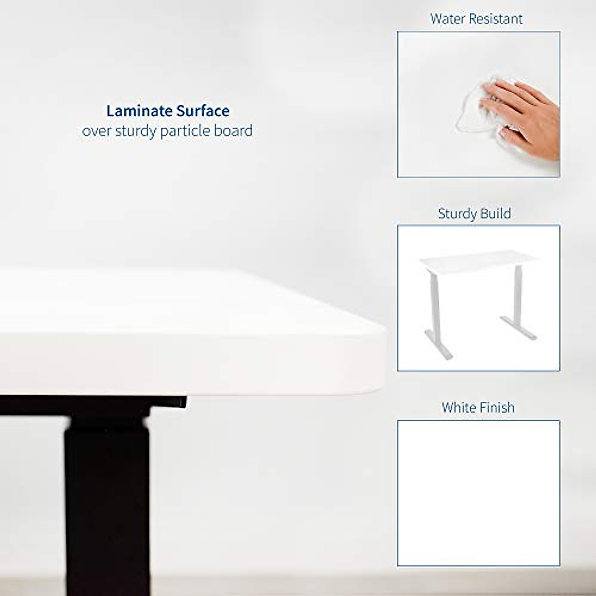 VIVO White 43 x 24 inch Universal Solid One-Piece Table Top for Standard and Sit to Stand Height Adjustable Home and Office Desk Frames, DESK-TOP43W