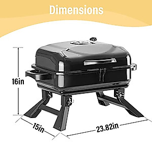LEISURELIFE Portable Charcoal Grills with Legs for Outdoor 17-Inch BBQ Grill for Patio Backyard Picnic Camping