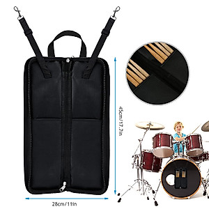 JIELISI Drumstick Holder Oxford Cloth Drum Stick Bag Container for Drum Set Hanging On Stick Holder Bag Container Large Capacity Drum Stick Storage Bag Up to 6 Pairs