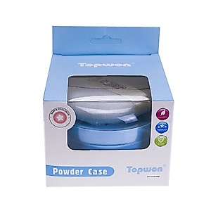 Topwon 3.5'' Baby After-Bath Powder Puff Kit Container Dispensor Case with Sifter | BPA Free (1 Packed)