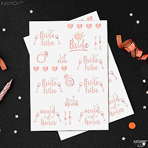 KatchOn, Rose Gold Bride to Be Set - Pack of 5 | Bride to Be Sash for Bachelorette Party Decorations | Bride to Be Sash and Veil | Bridal Shower Decorations | Bachelorette Party Favors, Bride Sash