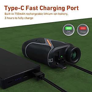 1100 Yards Golf Rangefinder with Slope, WBLAMIC Laser Range Finder for Golfing & Hunting with Flag Pole Lock Vibration, 6X Magnification, Rechargeable, IP54 Water & Dustproof