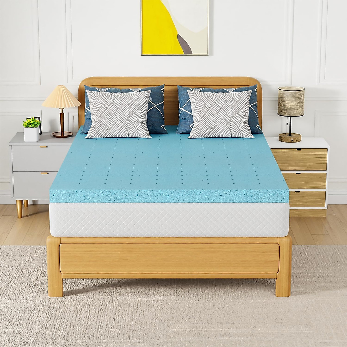 3 Inch Gel Memory Foam Mattress Topper, Mattress Topper, Memory Foam Mattress Pad, Cooling Gel Infused Mattress Topper, Soft Mattress Pads for Sleeper Sofa (Full)