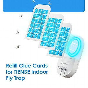12 Pack Magnetism Glue Cards TIENBE Indoor Plug-in Fly Trap Refill Pack for TIENBE Indoor Fly Trap