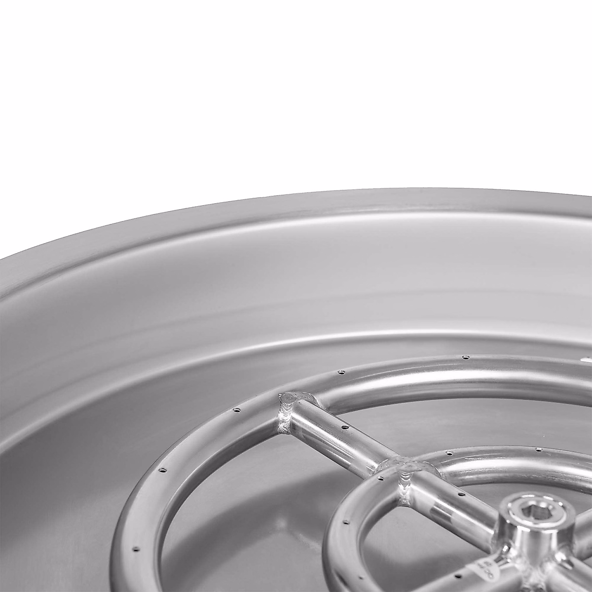 Celestial 19" Round Drop-in Fire Pit Pan w/ 12" Burner, Stainless Steel, 92,000 BTU, Natural Gas or Propane, for Easy Installation in DIY Outdoor Gas Fire Pits