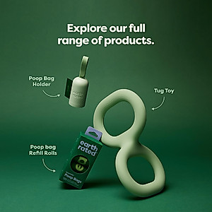 Earth Rated Tug of War Dog Toy, Interactive Pull Toy for Adult and Puppy Dogs, Ergonomic Grip, Natural Rubber, Large, Green