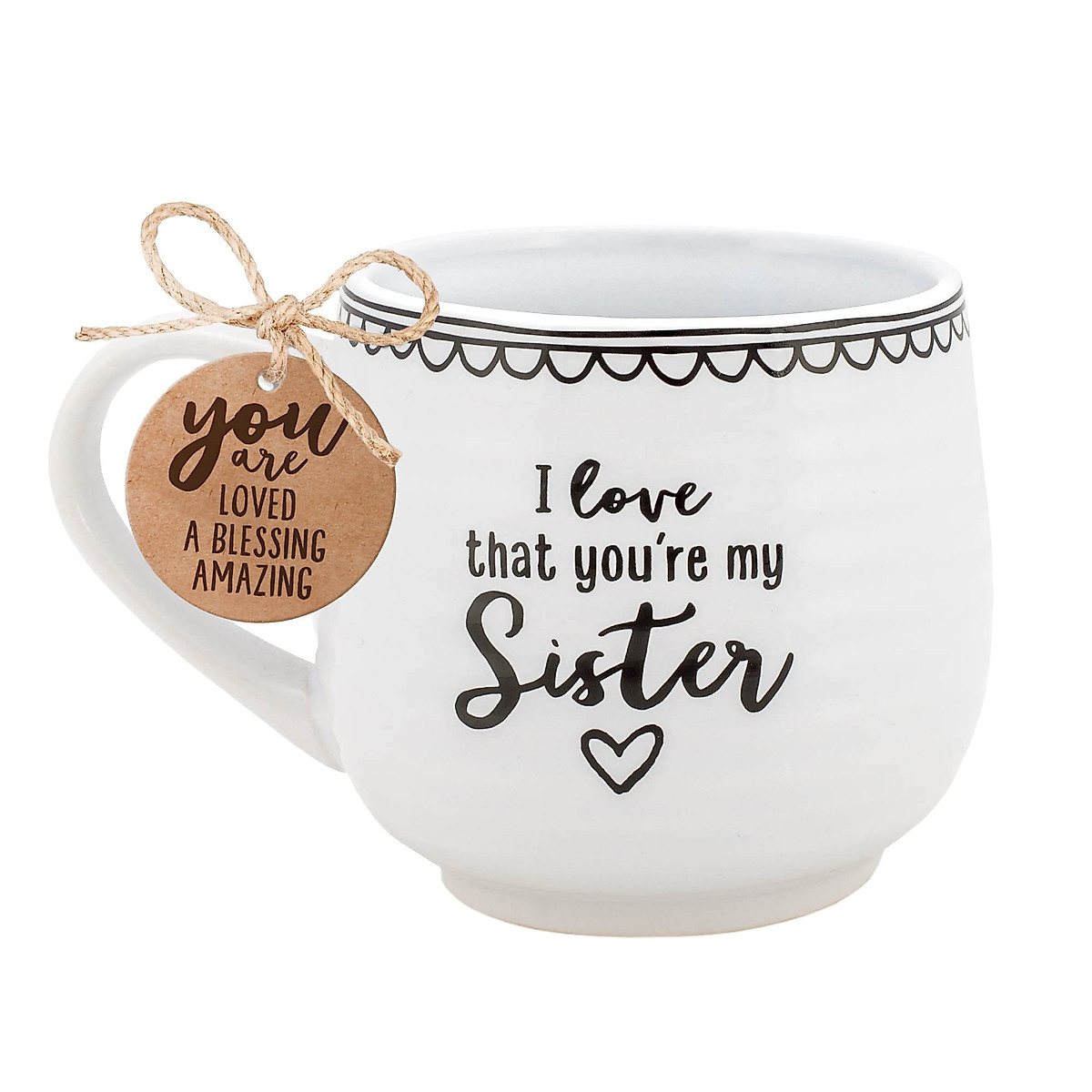 Lighthouse Christian Products You're My Sister Doodles Classic White 16 ounces Glossy Ceramic Coffee Mug