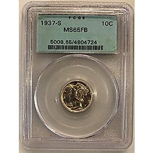 1937 S Mercury Dimes Dime MS65FB PCGS